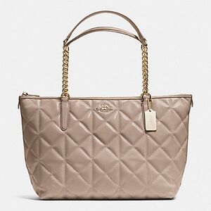 Coach | Bags | Coach Ava Chain Tote In Quilted Leathe | Poshmark